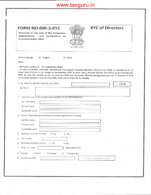 Fillable Online FORM NO.DIR-3-KYC TaxGuru Fax Email Print - pdfFiller
