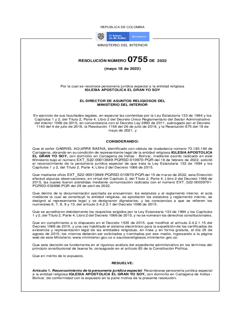 Fillable Online Registro de Entidades Religiosas (RER) - Gobierno del ...