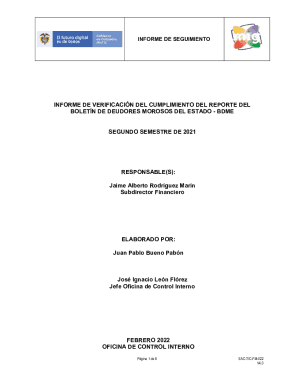 Fillable Online mintic gov INFORME DE VERIFICACIN DEL CUMPLIMIENTO DEL ...