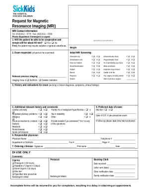 REQUEST FOR DIAGNOSTIC IMAGING CONSULTATION - Hospital for Sick ...