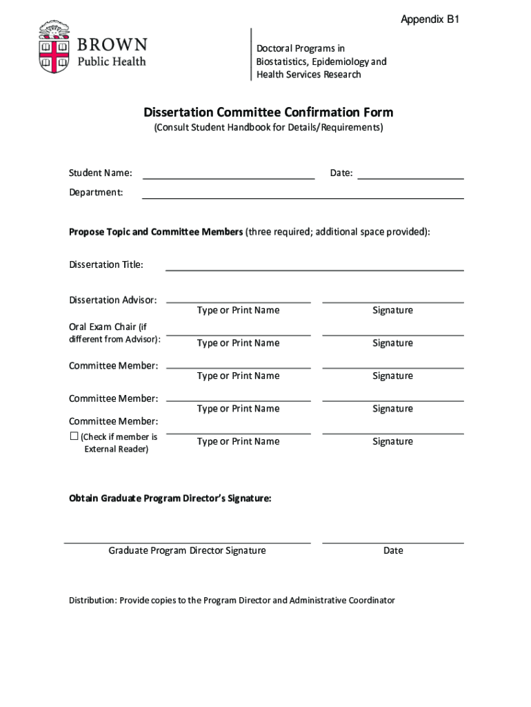 Fillable Online Fillable Online brown Biostatistics Program Handbook - Brown University ... Fax ...