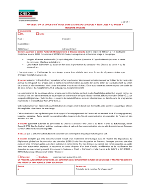 Remplissable En Ligne autorisation de prise et d'utilisation de photos en vue de la ... Fax ...