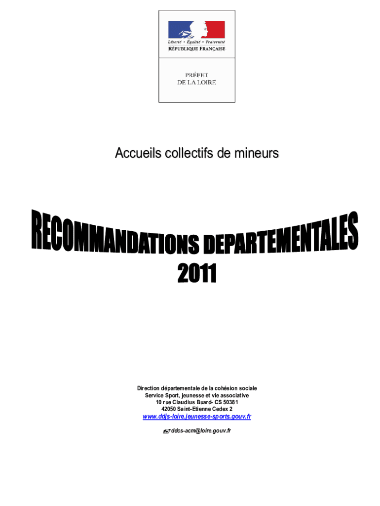 Remplissable En Ligne Accueils collectifs de mineurs Fax Email Imprimer - pdfFiller