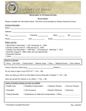 Fillable Online Department of veterans affairs evidence intake center ...