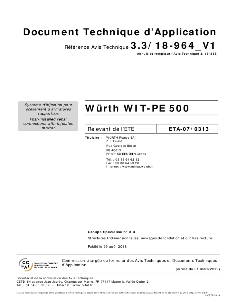 Remplissable En Ligne Document Technique d'Application Wrth WIT-PE 500 Fax Email Imprimer ...