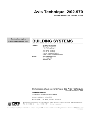 Fillable Online Avis Technique 2/020970 BUILDING SYSTEMS - CSTB Fax ...