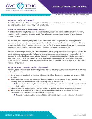 Fillable Online OVC TFMC - Financial Policies and Procedures - Conflict ...