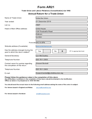 Fillable Online Unite - AR21 (GB) submission.xlsm - GOV.UK Fax Email ...