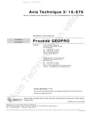 Fillable Online 3/16-876. Avis Technique Fax Email Print - pdfFiller