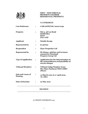 Fillable Online assets.publishing.service.gov.ukmedia610c04c1dFIRST-TIER TRIBUNAL PROPERTY ...