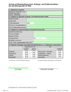 Ausfüllbar Online und Endkonstruktion bei der BASt gem TK FRS Fax Email ...