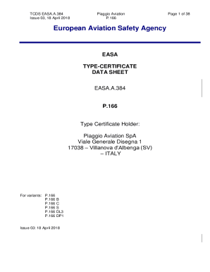 Fillable Online FAA Order 8110.121 - Type Certificate Data Sheet (TCDS ...