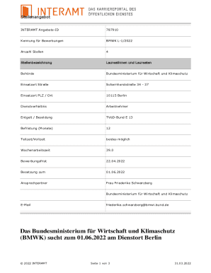 Ausfüllbar Online INTERAMT Angebots-ID Fax Email Drucken - pdfFiller