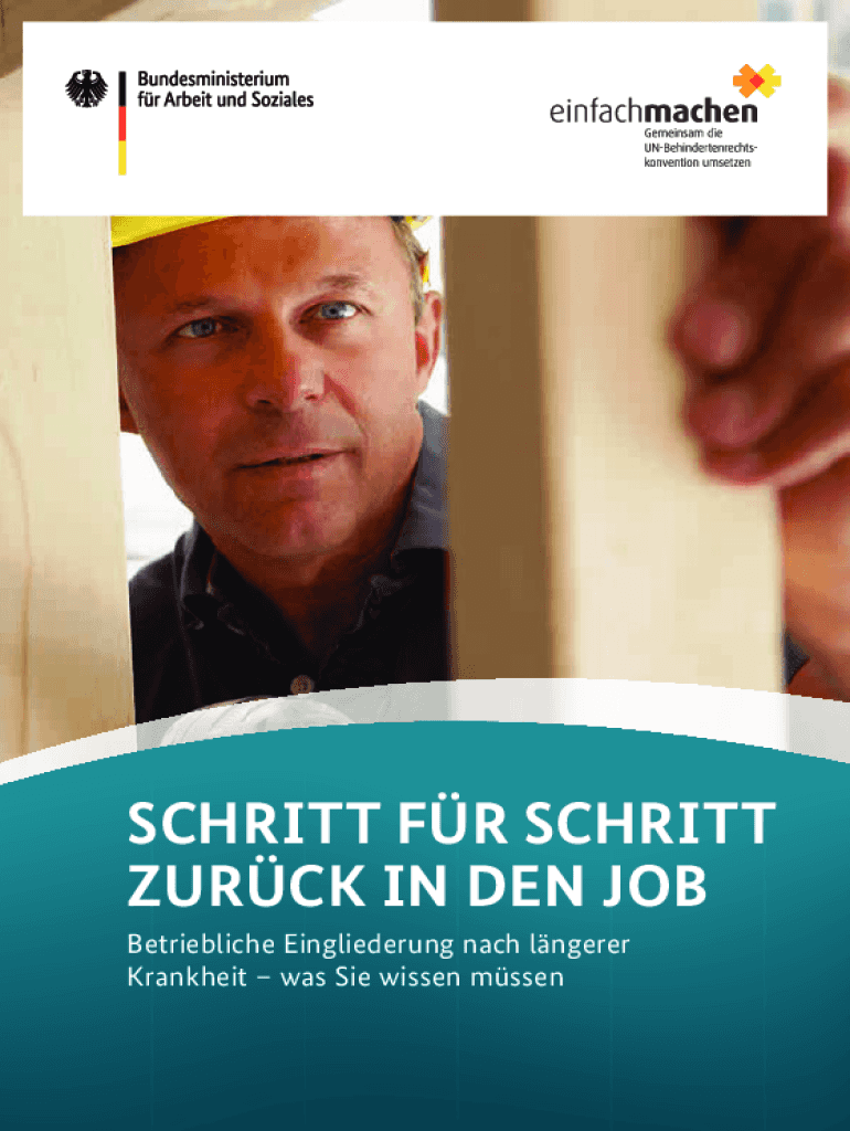 Ausfüllbar Online Schritt fr Schritt zurck in den JobBetriebliche ...
