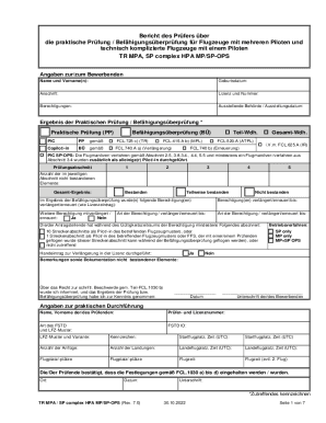 Ausfüllbar Online TR MPA, SP complex HPA MP/SP-OPS - Luftfahrt ...