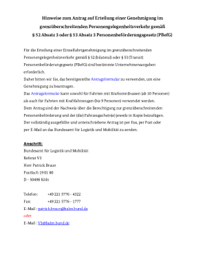 Ausfüllbar Online Antrag auf Erteilung der Genehmigung fr einen ... Fax Email Drucken - pdfFiller