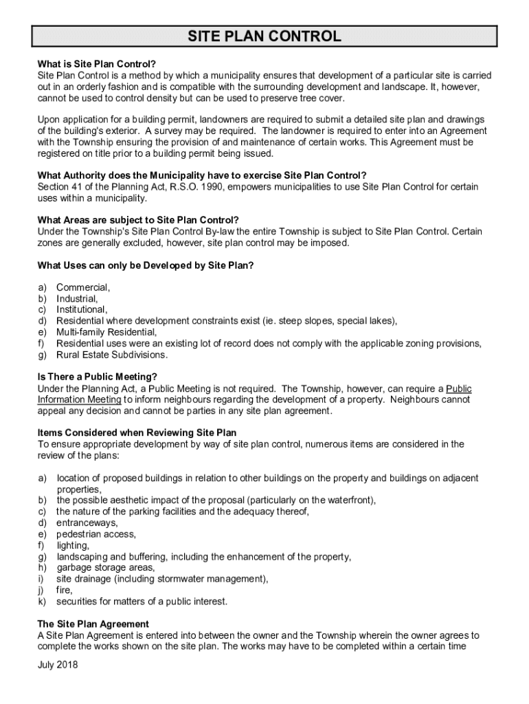 Fillable Online Site Plan Control Application - City of Greater Sudbury Fax Email Print - pdfFiller