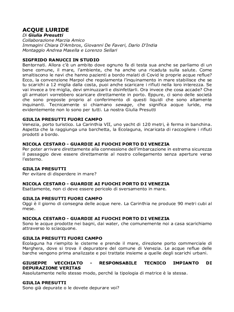 Compilabile Online ACQUE LURIDE di Giulia Presutti - Rai.it Fax Email ...