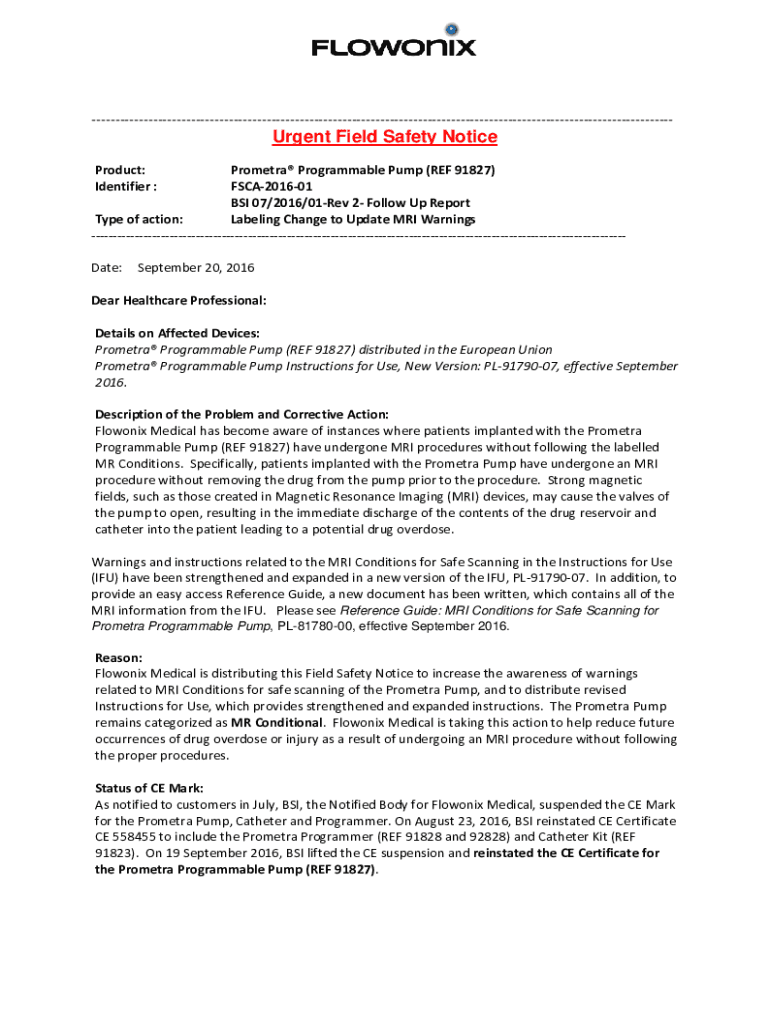 Fillable Online Urgent Field Safety Notice Fax Email Print - pdfFiller