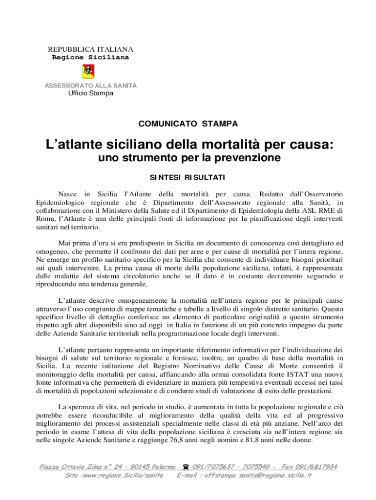 Compilabile Online L'atlante siciliano della mortalit per causa ...