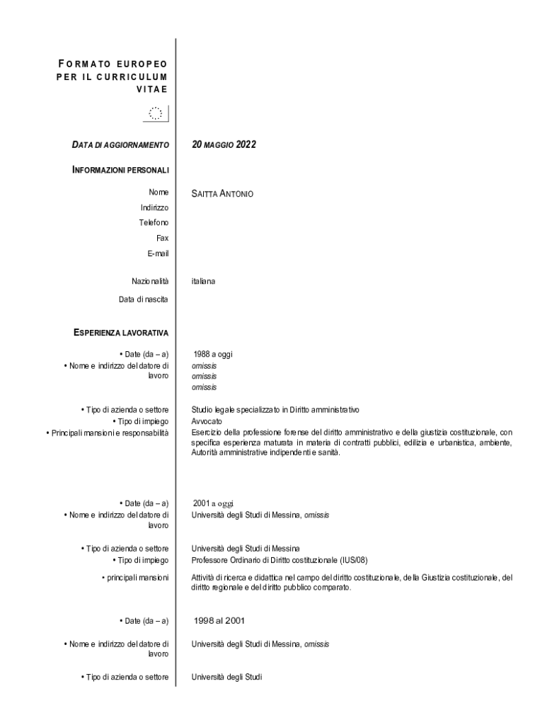 Curriculum Vitae Semplice Da Compilare - Compila online, stampabile ...
