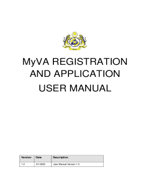 Fillable Online MyVA REGISTRATION AND APPLICATION USER MANUAL Fax Email ...