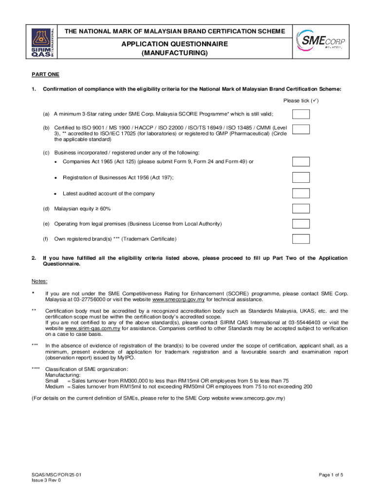 Fillable Online smecorp gov Application Fact Sheet (Product ...