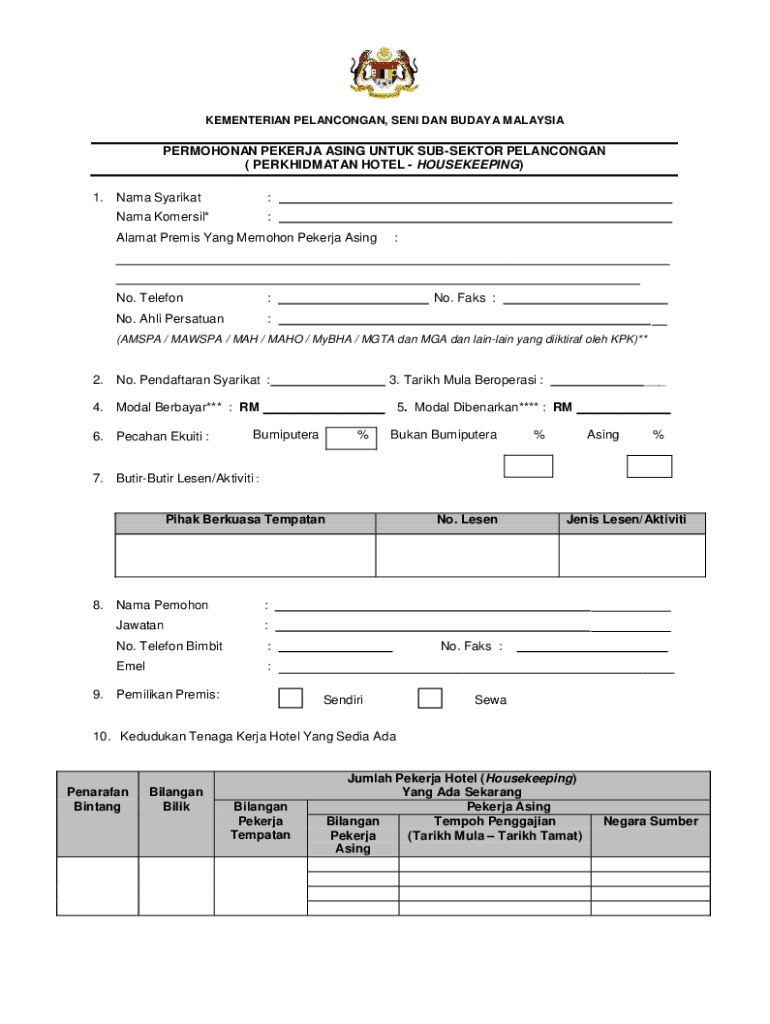 Fillable Online GARIS PANDUAN - Tourism Malaysia Fax Email Print ...