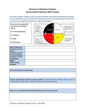Fillable Online Statement of Readiness Template Mental Health ...