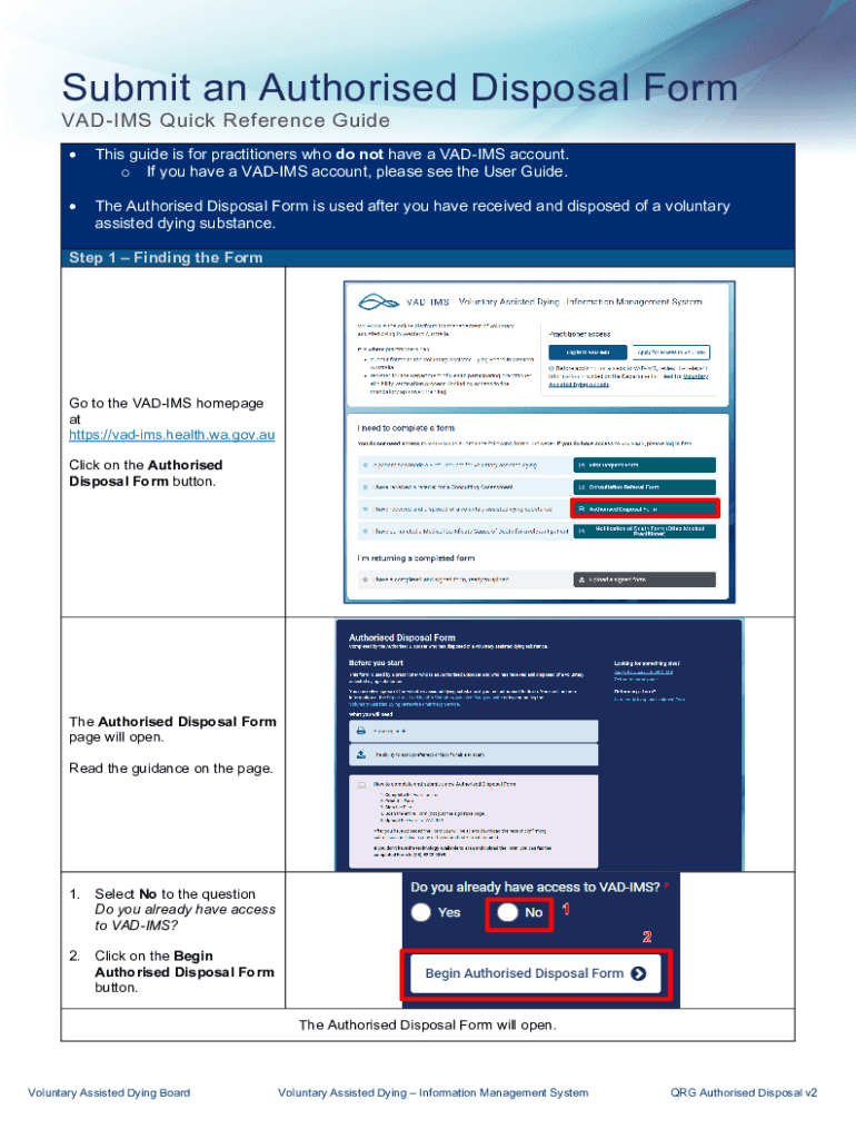 Fillable Online Submit an Authorised Disposal Form - WA Health Fax ...