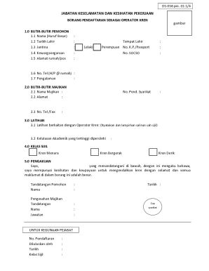 Fillable Online (PDF) Borang Perubatan Operator Kren - PDFSLIDE.NET Fax ...