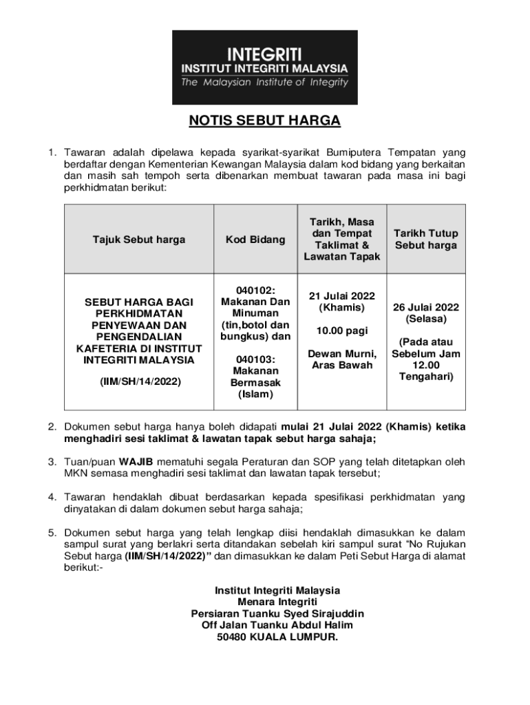 Fillable Online harga dokumen - ep penang - Kerajaan Negeri Pulau ...