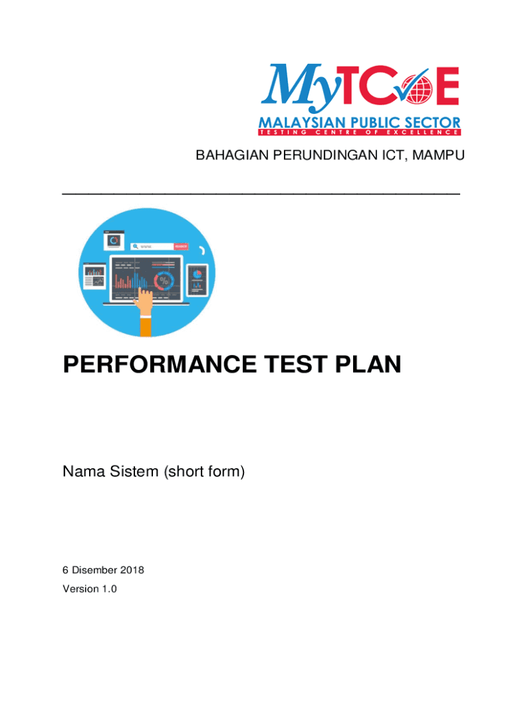 Fillable Online PERFORMANCE TEST PLAN - Mampu Fax Email Print - pdfFiller