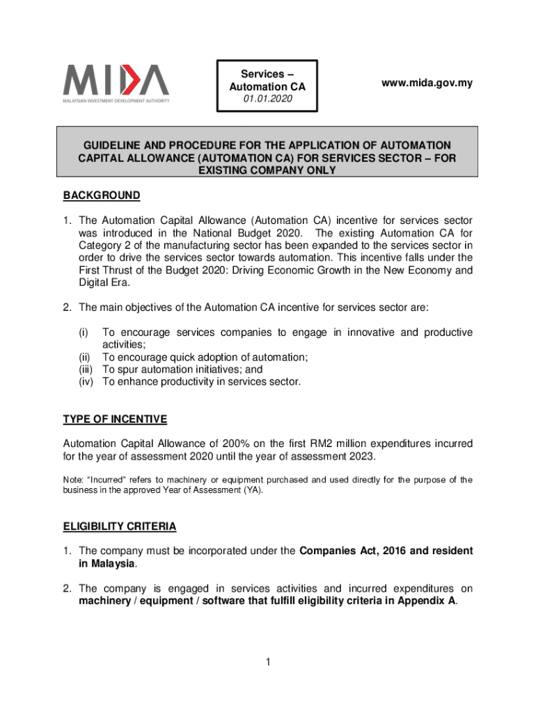 Fillable Online Updated guidelines for application of Automation CA ... Fax Email Print - pdfFiller