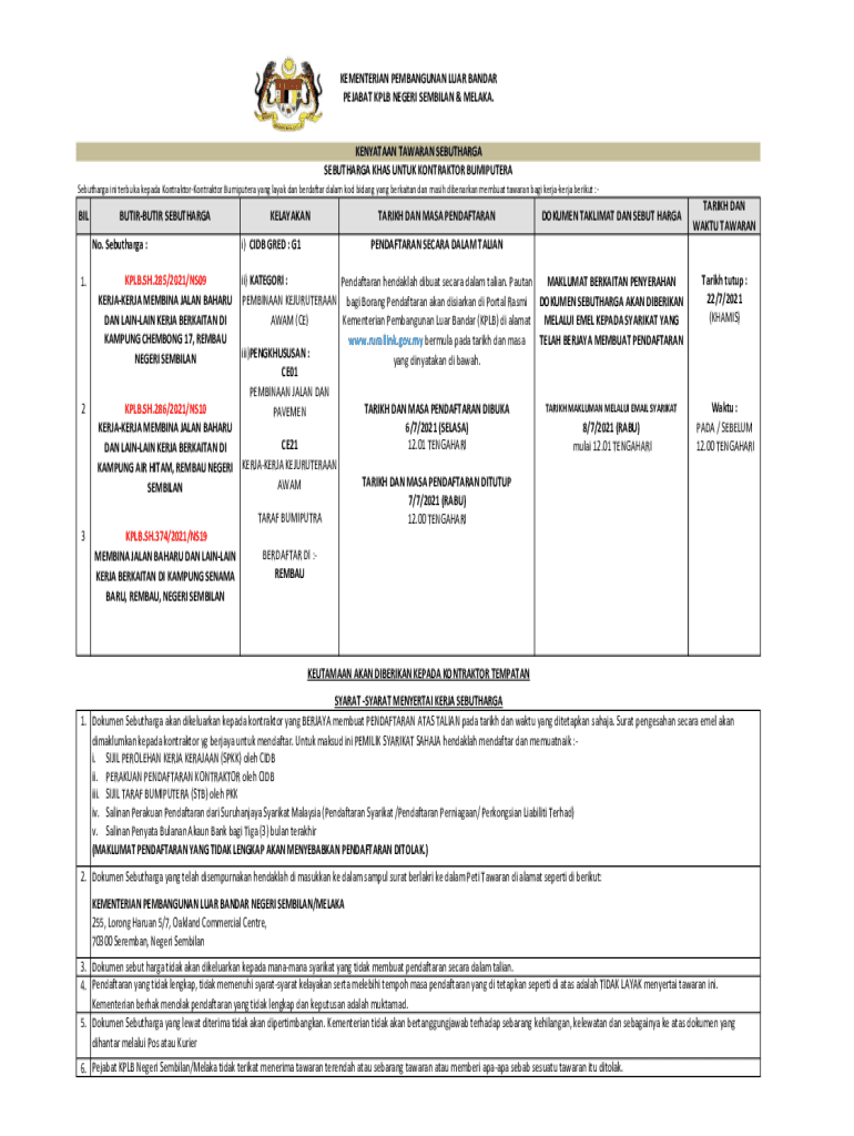 Fillable Online i) CIDB GRED - Kementerian Pembangunan Luar Bandar Fax ...