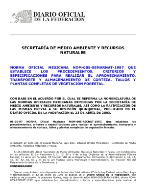Fillable Online de Norma Oficial Mexicana PROY-NOM-005-SEMARNAT ... Fax ...