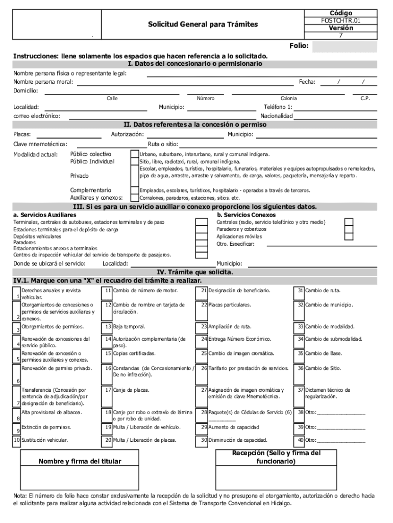 Fillable Online Instructivo de llenado del formato de Solicitud de ...