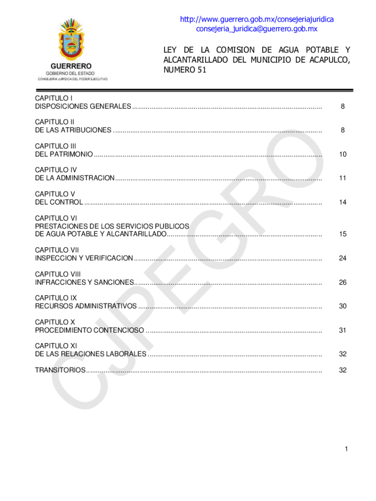 Fillable Online historial de la ley de la comisin de agua potable y ... Fax Email Print - pdfFiller