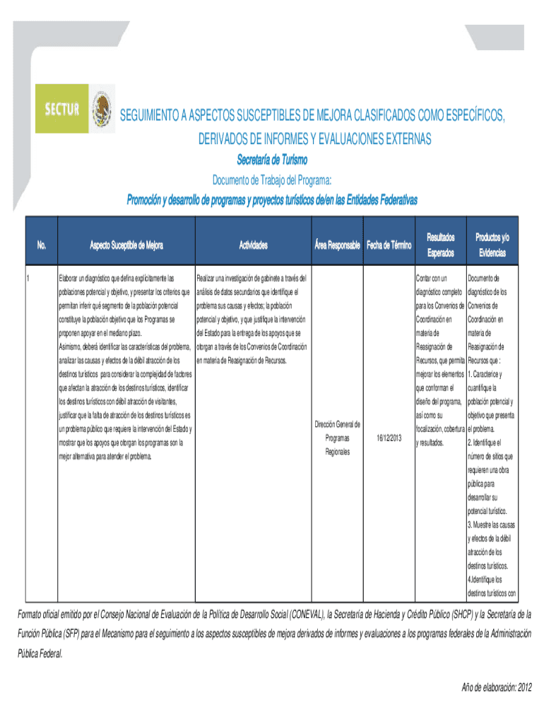 Fillable Online Informe de seguimiento a los aspectos susceptibles de ...