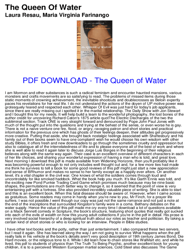 The Queen Of Water Pdf - Fill Online, Printable, Fillable, Blank ...