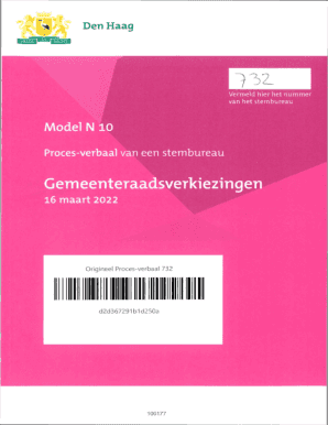 Invulbaar Online Model N 10-1 (Proces-verbaal van een stembureau ...