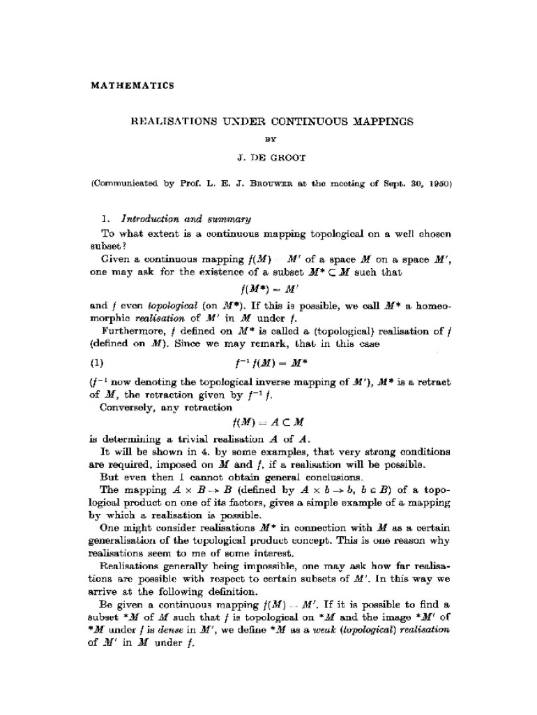 Fillable Online Realisations under continuous mappings Fax Email Print - pdfFiller
