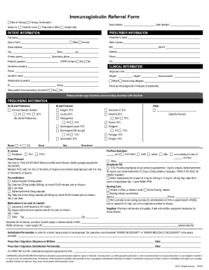 Fillable Online Immunoglobulin Referral Form - walgreens.com Fax Email ...