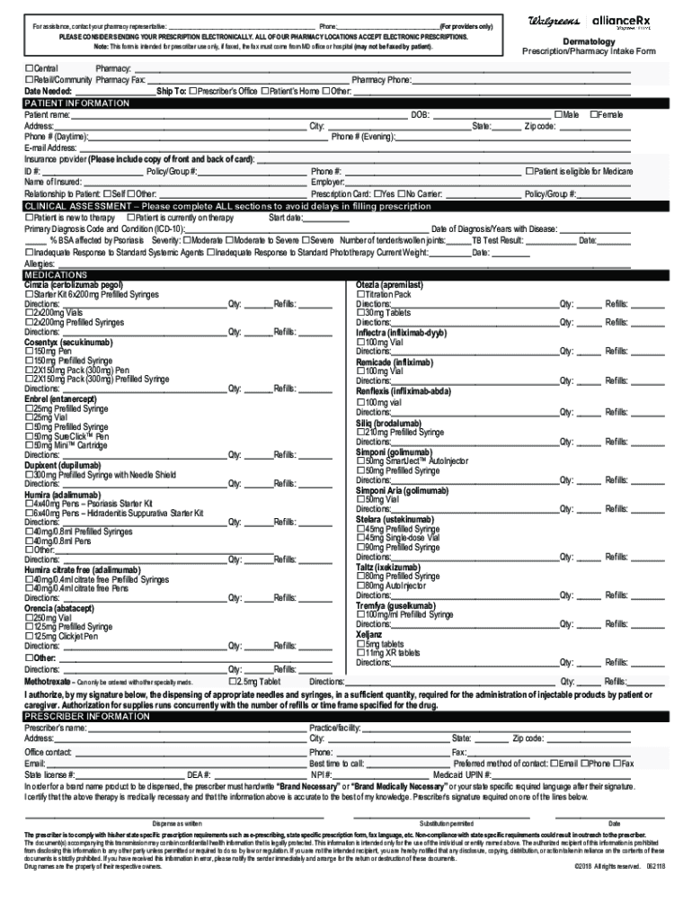 Fillable Online Prescription/Pharmacy Intake Form - Humana Fax Email ...