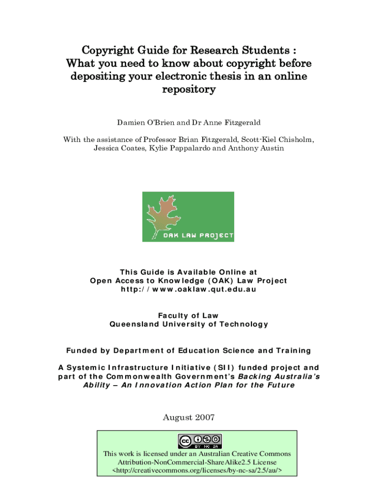 Fillable Online eprints.qut.edu.au9994Copyright Guide for Research ...