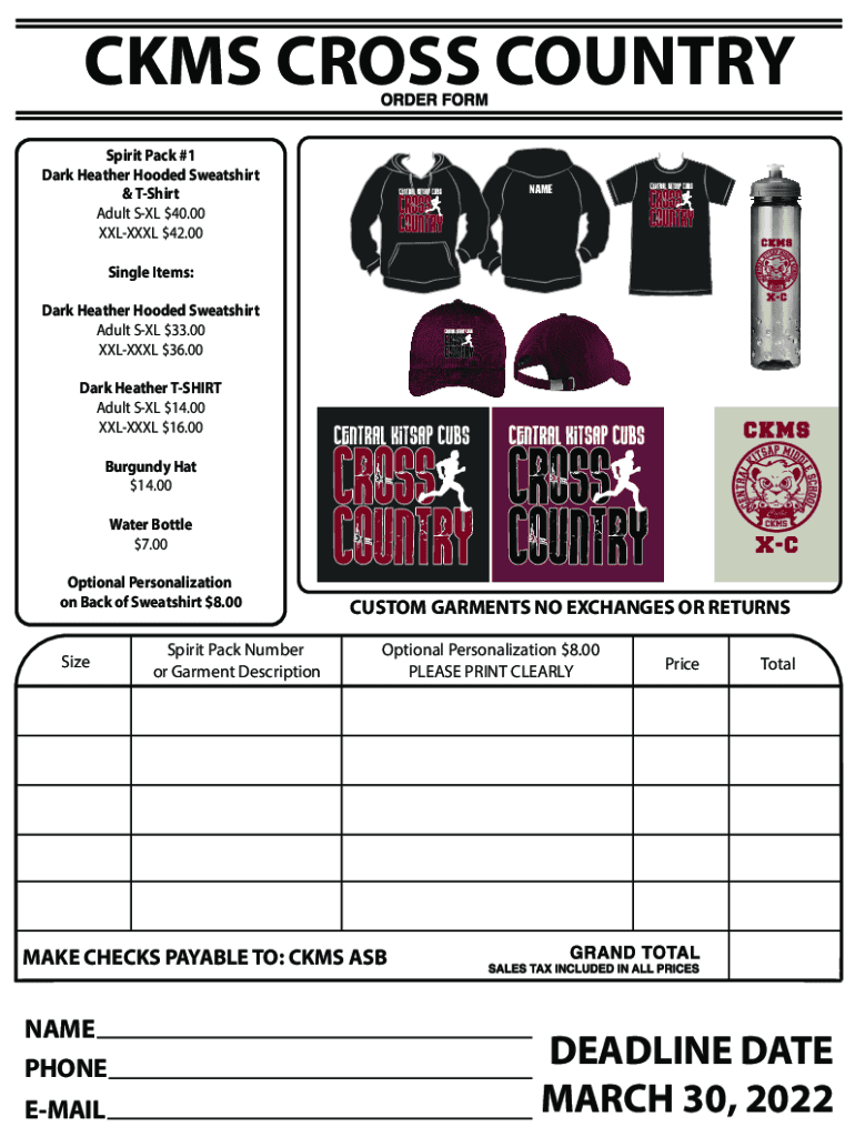 Fillable Online klahowya ckschools 1Order Form Template 2021 Fax Email Print - pdfFiller