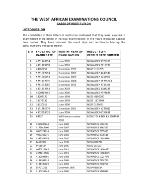 Fillable Online 15 Born Again Return Certificates To WAEC - Religion ...
