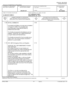Fillable Online Forms Policies and ManualsNC DHSR: Mental Health ...