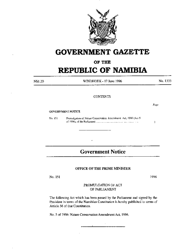 Fillable Online The Constitution of the Republic of Namibia (Annotated ...