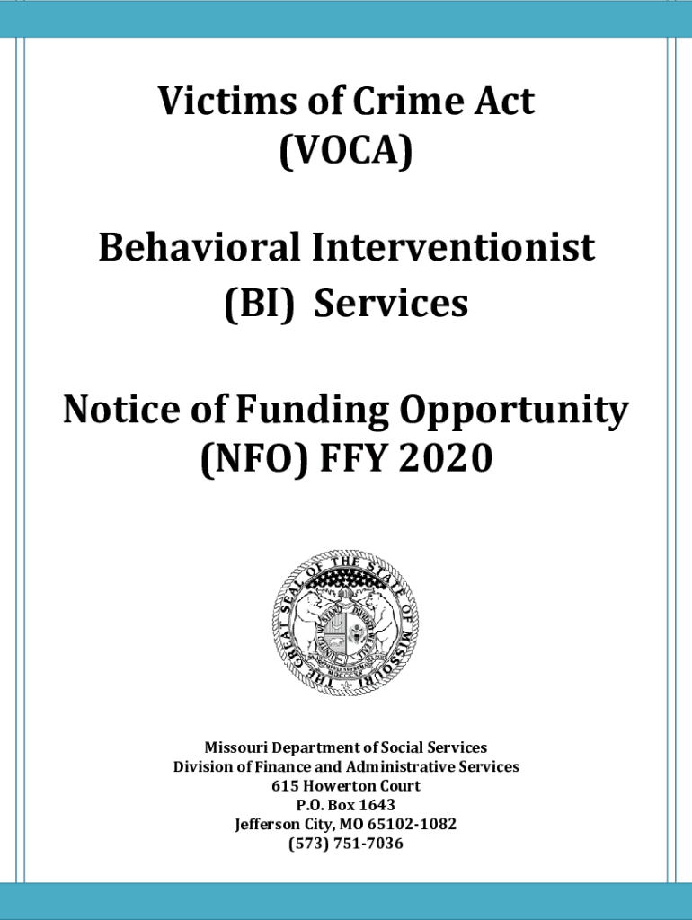 Fillable Online dss mo Victims of Crime Act (VOCA) Behavioral ...
